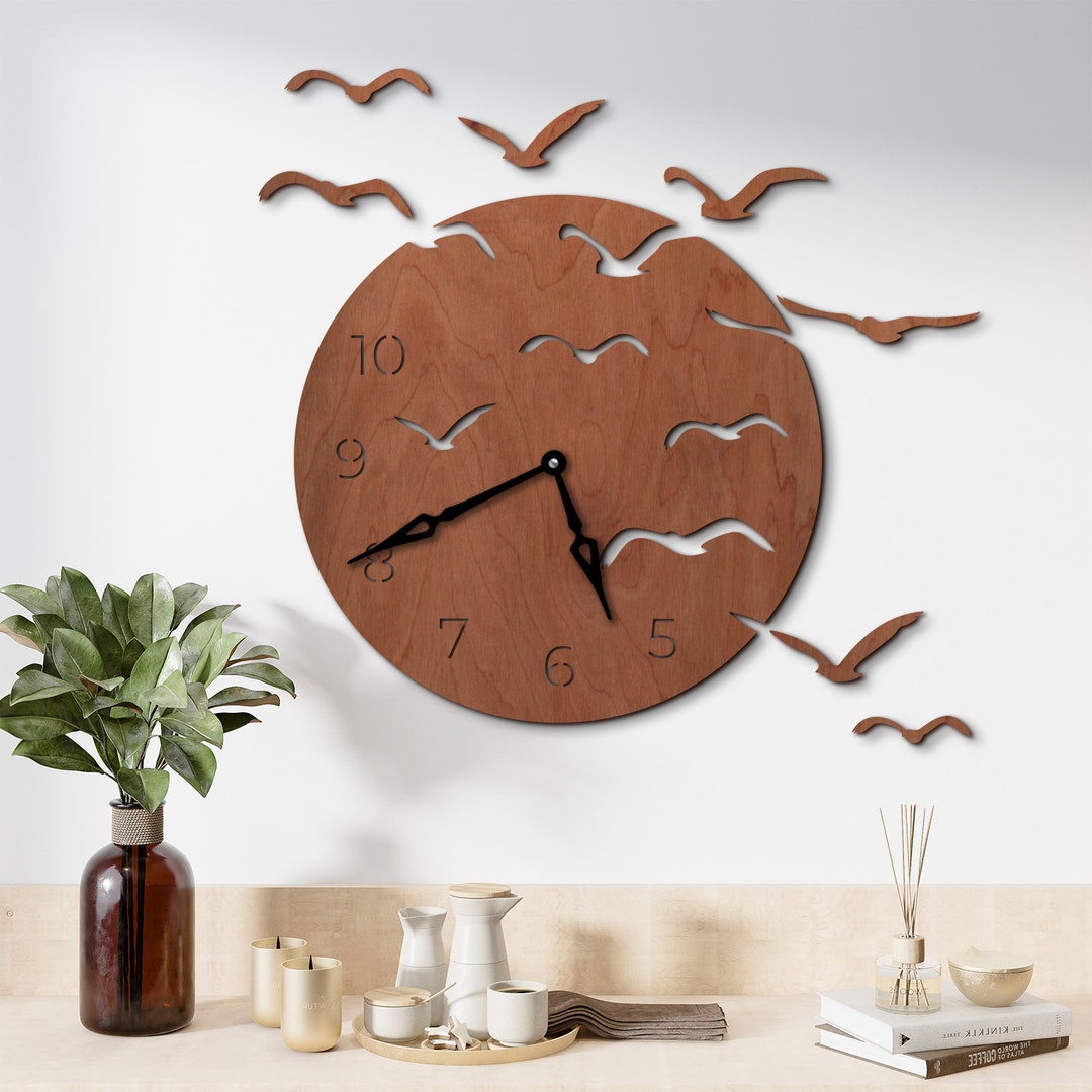 Wall Clock Bird, Animal Wall Clock, Nature Wall Clock, Wood Wall Clock ...