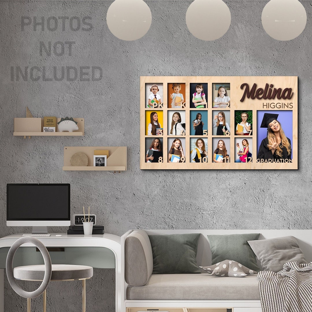 Custom School Photo Frame Modern, School Years Picture Frame, Pre K ...
