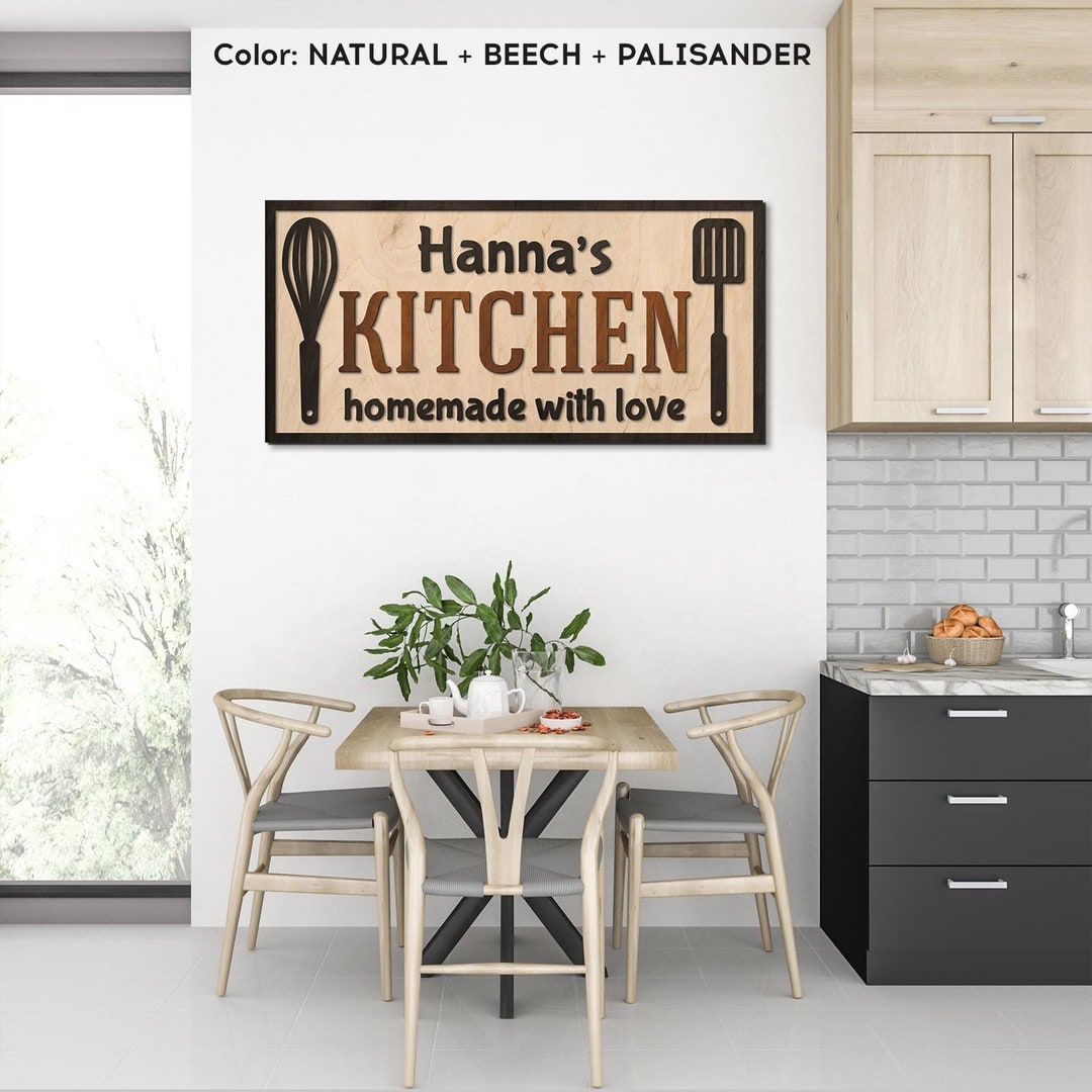 Personalized Kitchen Name Sign, Custom Kitchen Decor, Moms Kitchen Sign ...