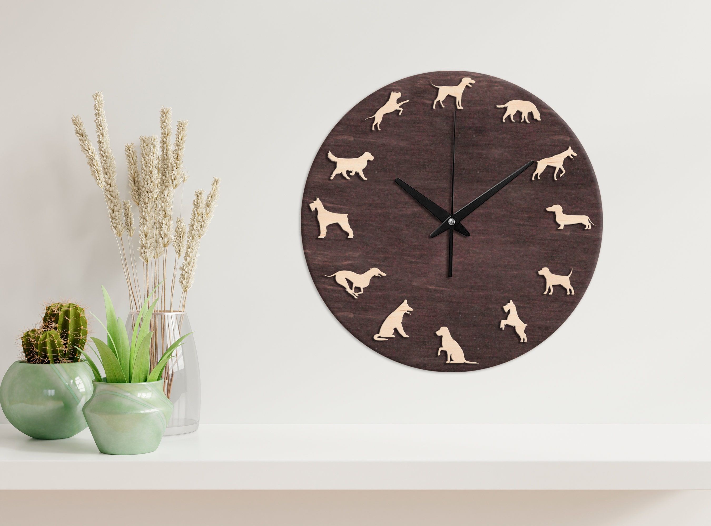 Dog Wall Clockdog Clocks for Walldog Wall Decorpet | Etsy