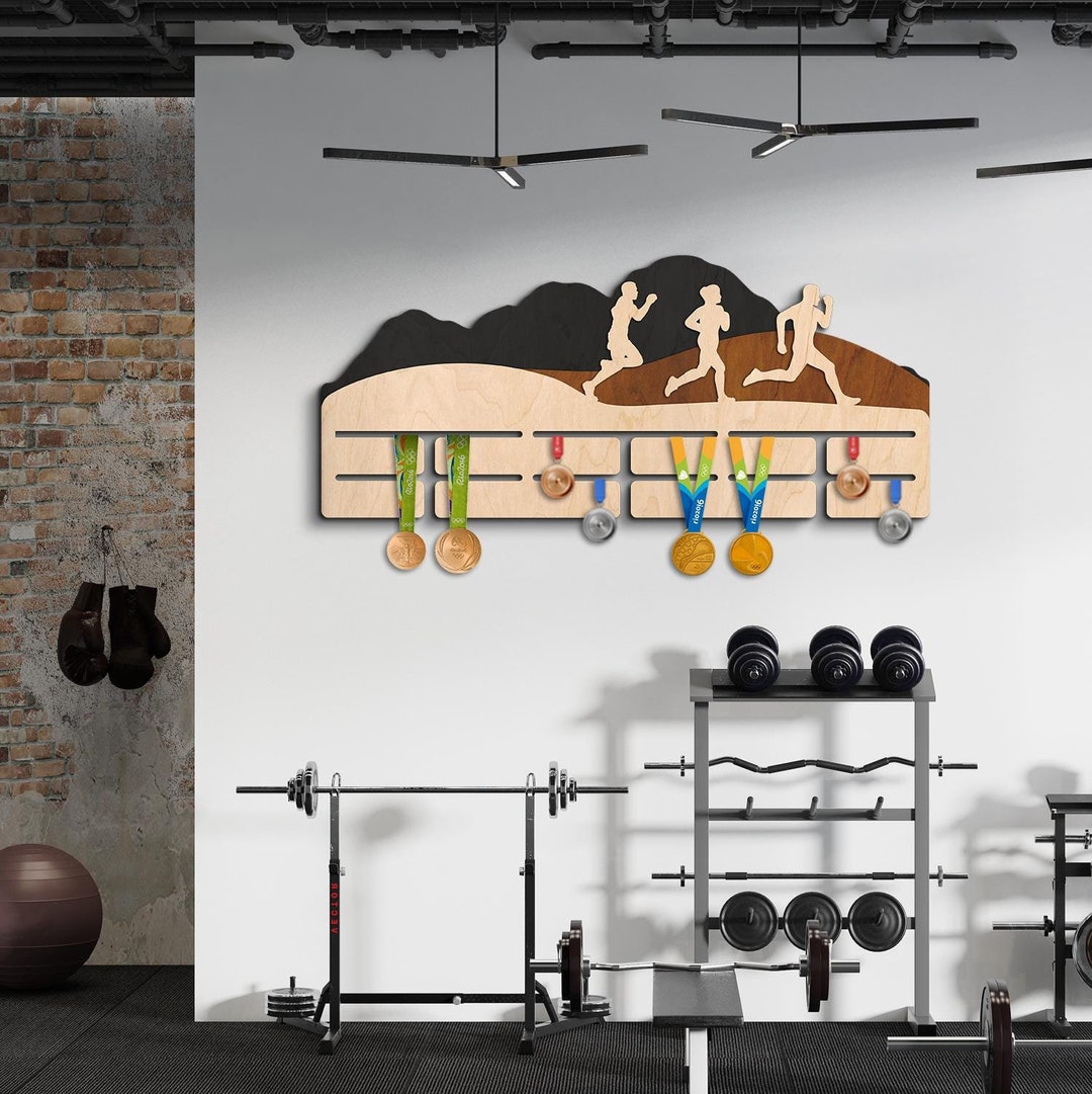 Running Medal Holder Wood, Runner Medal Hanger, Race Medal Display ...