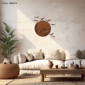 Wall Clock Bird, Animal Wall Clock, Nature Wall Clock, Wood Wall Clock ...