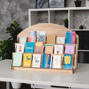 Greeting Card Display Stand, Wood Greeting Card Display, Greeting Card ...