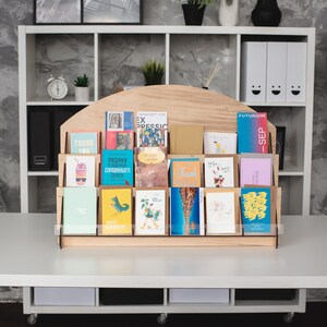 Greeting Card Display Stand, Wood Greeting Card Display, Greeting Card ...