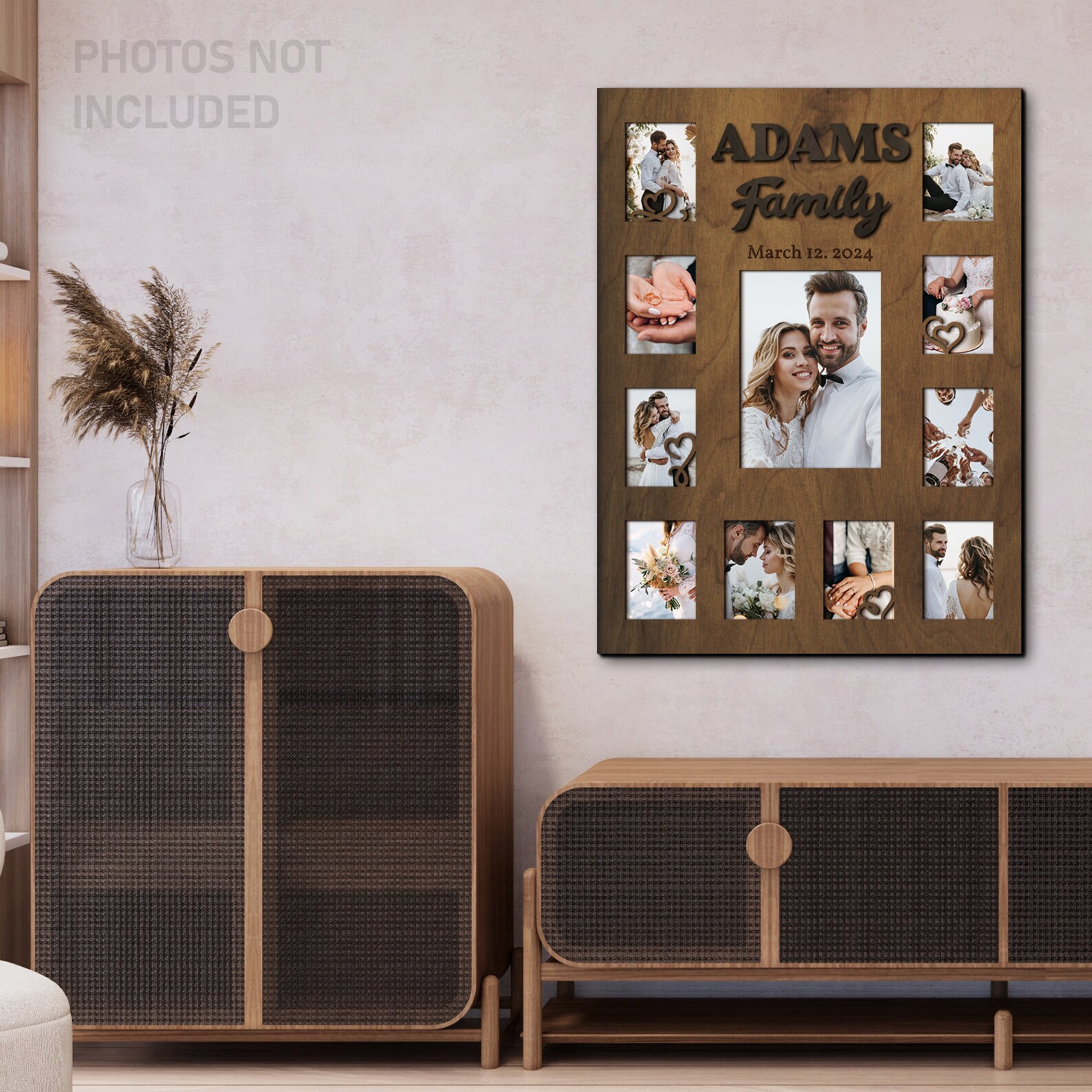 Custom Wedding Photo Frame, Wedding Photo Collage, Engraved Wedding ...