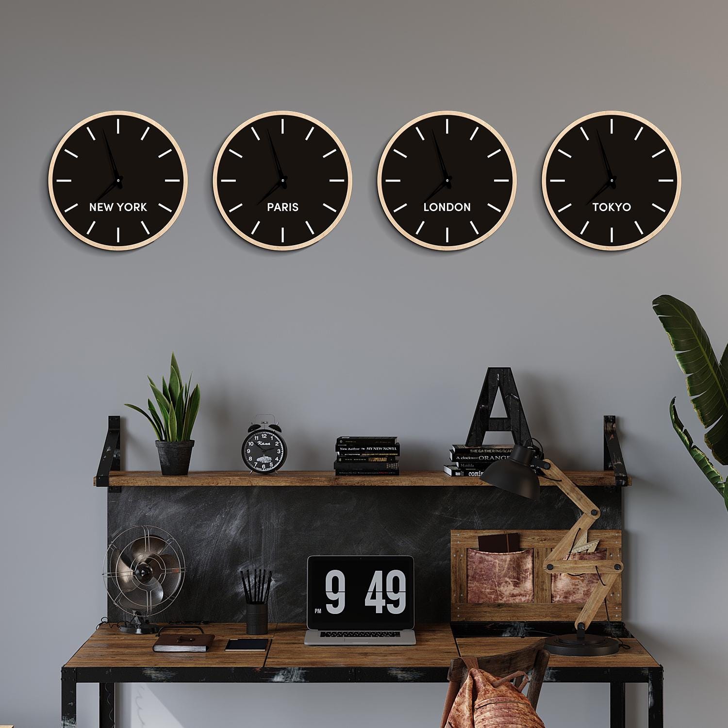 Custom Time Zone Clock, Multiple Time Zone Wall Clock, Custom City Wall ...