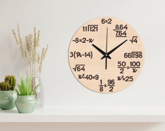 Math Wall Clock | Etsy
