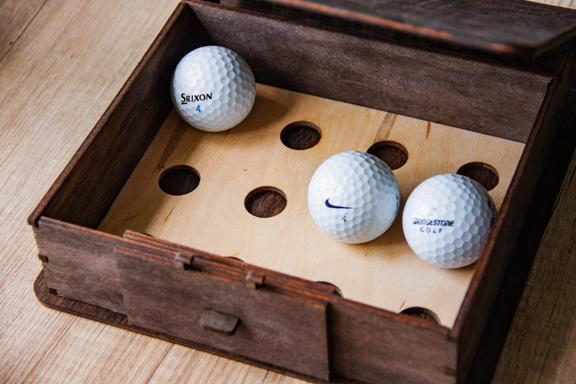 Golf Ball Boxpersonalized Golf Ball Boxwood Golf Ball - Etsy
