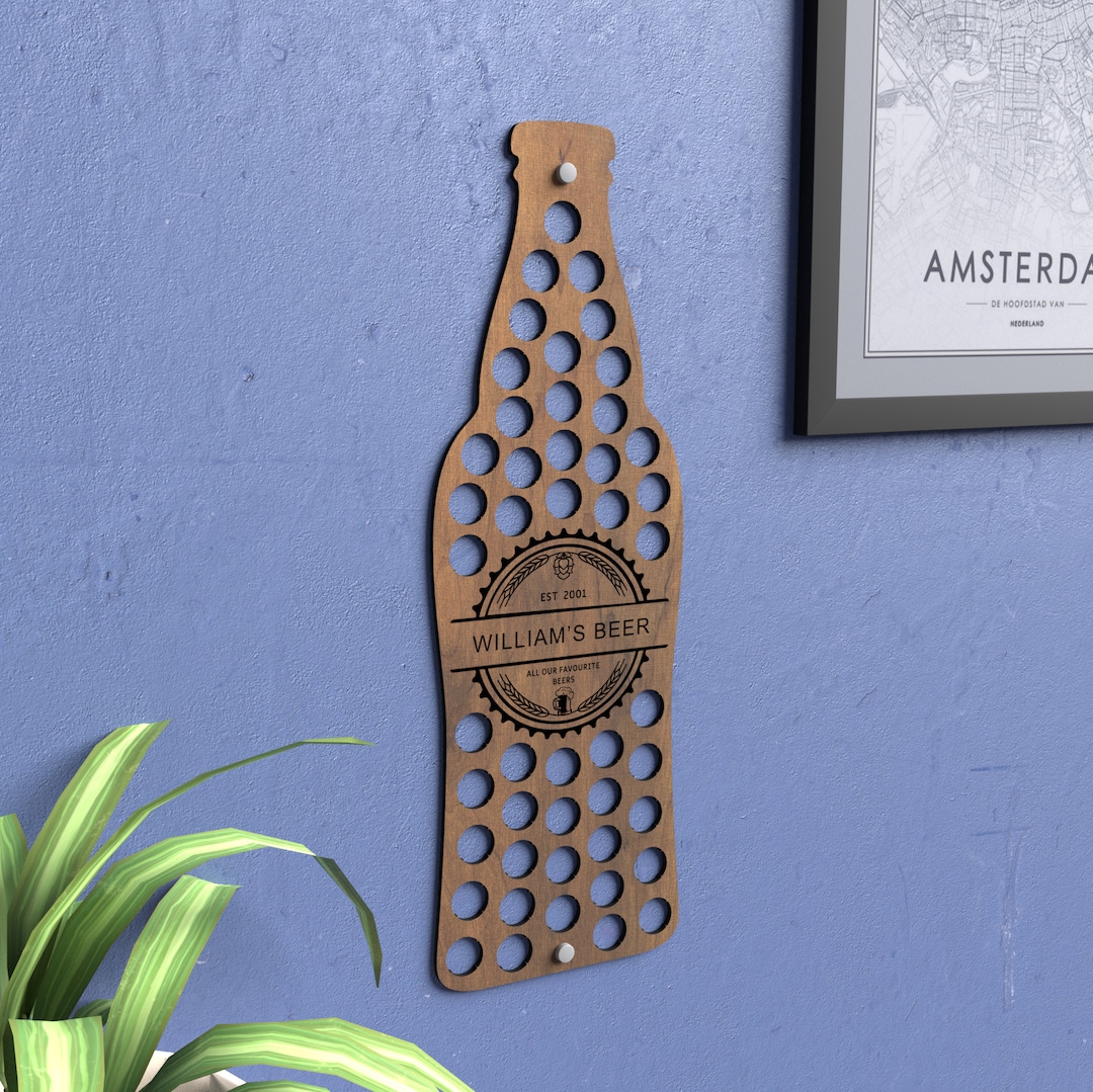 Personalized Beer Cap Holder, Beer Cap Collector, Beer Cap Catcher ...