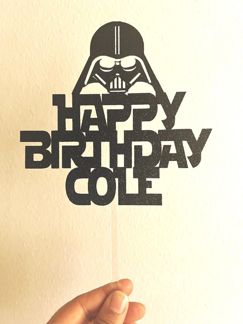 Star Wars Cake Topper: Glitter Topper for Darth Vader Birthday Party - Etsy