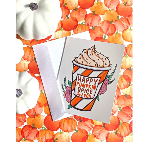 Pumpkin Spice Greeting Card - Etsy
