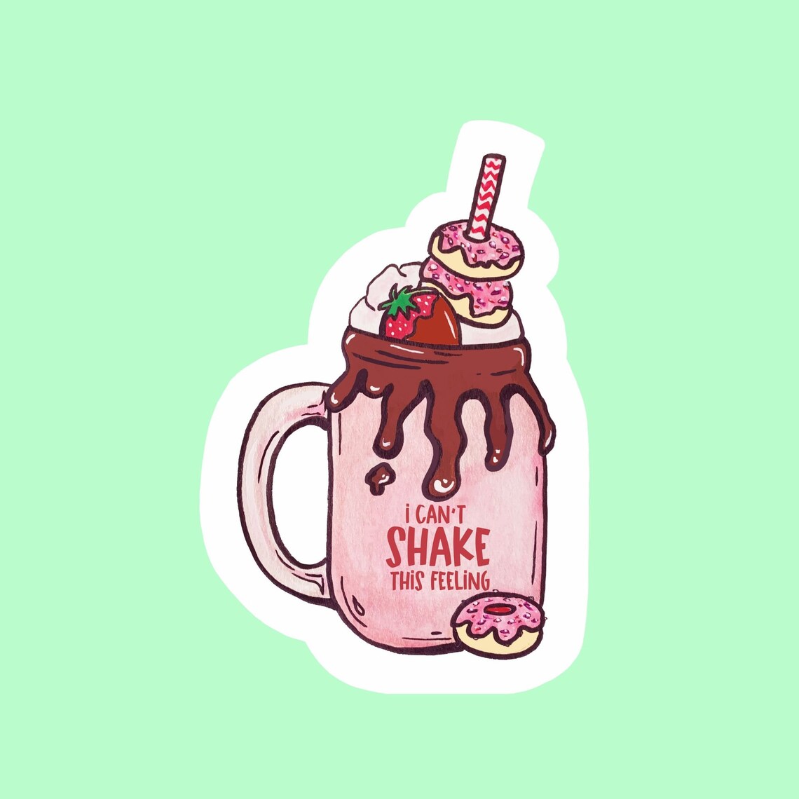 Milkshake Stickers Dessert Stickers Colorful Stickers | Etsy