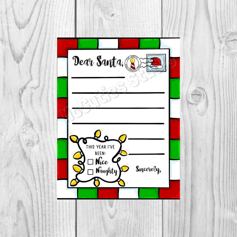 Printable Christmas Wish List Printable Letter to Santa - Etsy