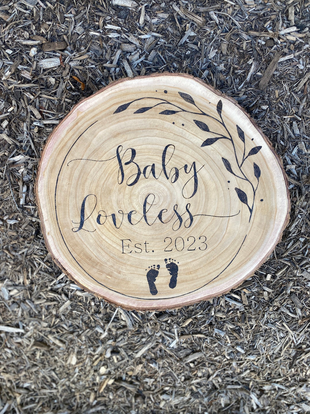 Custom Monogram Wood Burned Wedding, Anniversary, Birthday, Retirement ...