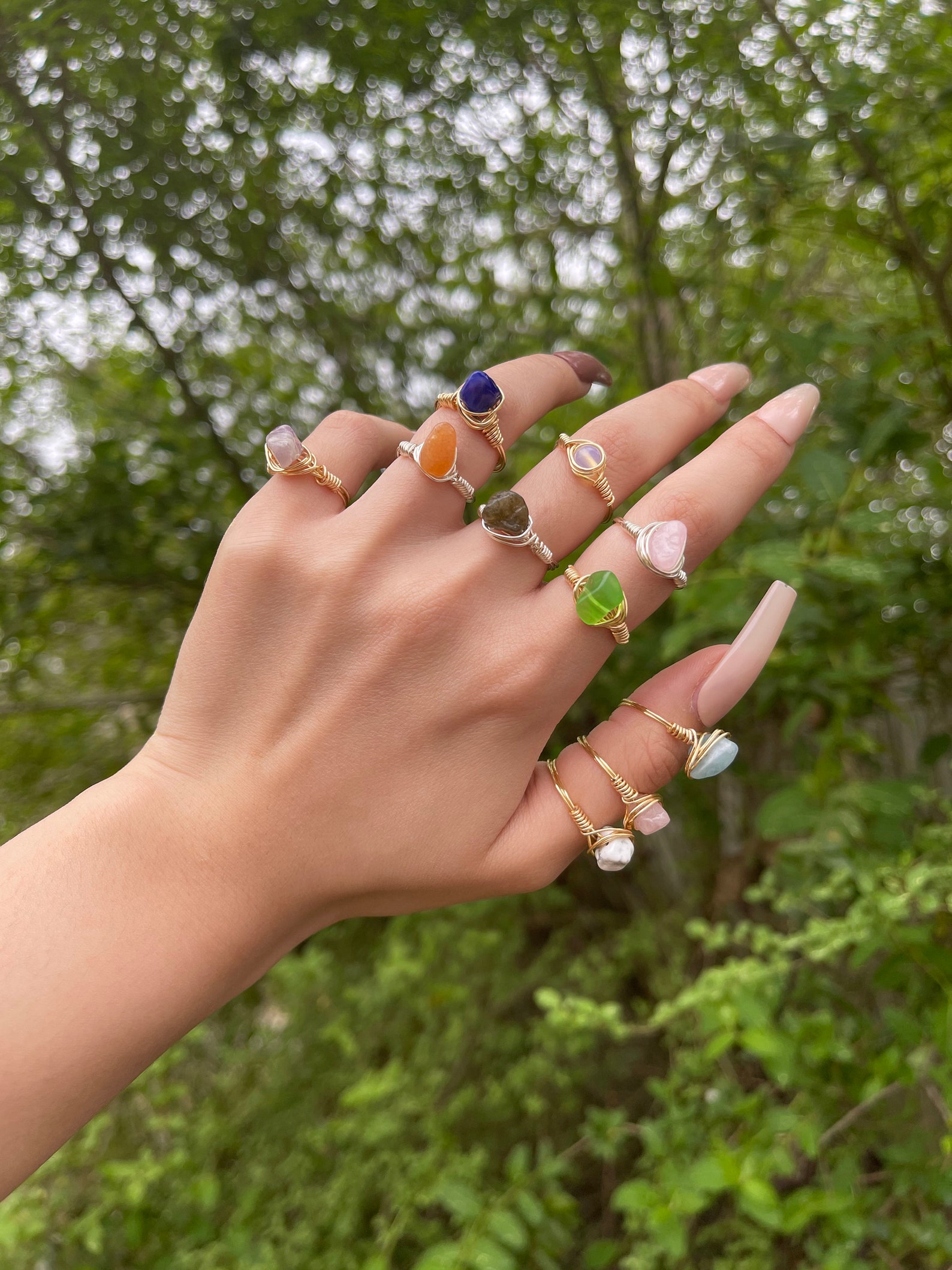 Healing Crystal Rings - Etsy