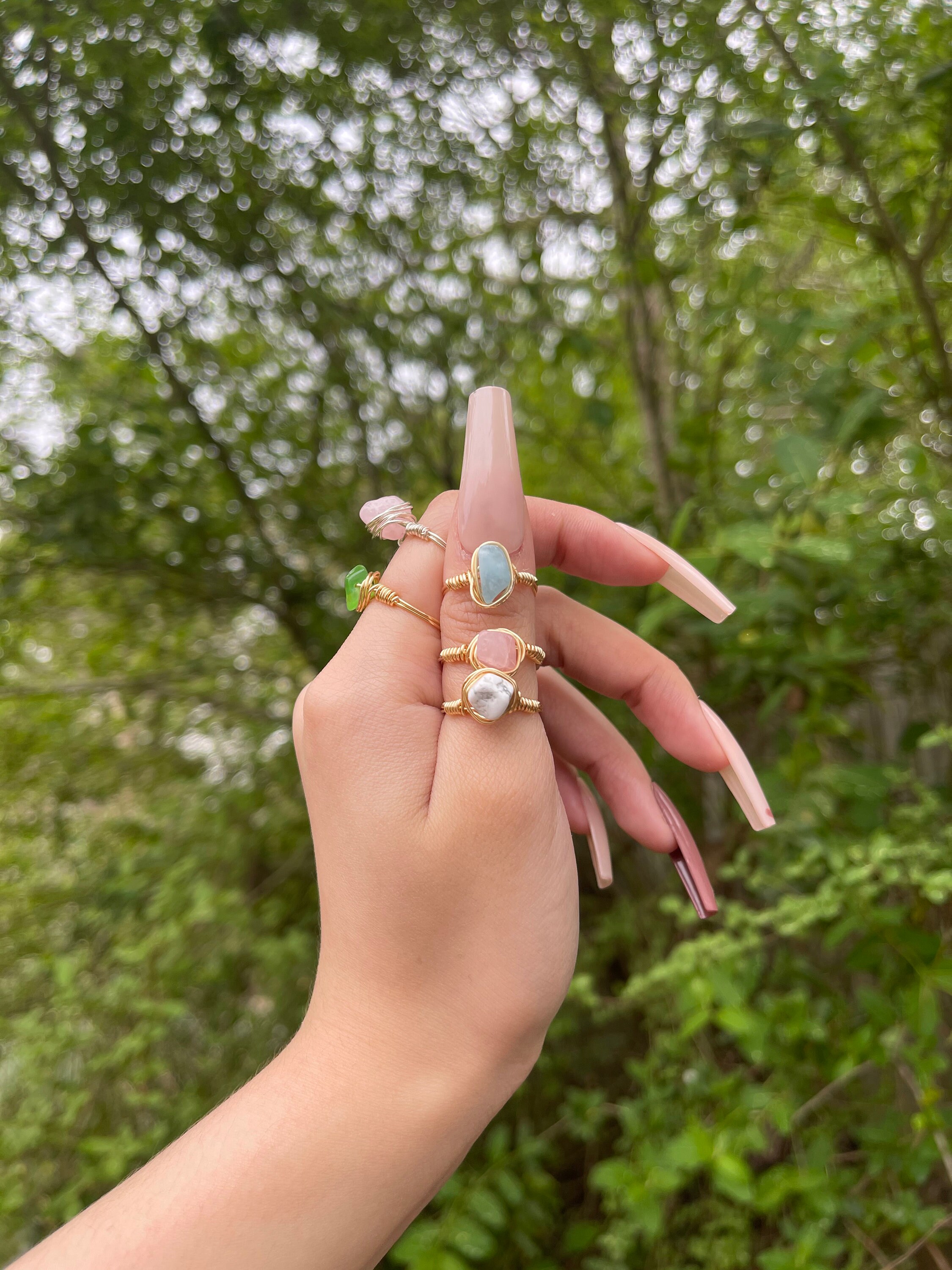 Healing Crystal Rings | Etsy