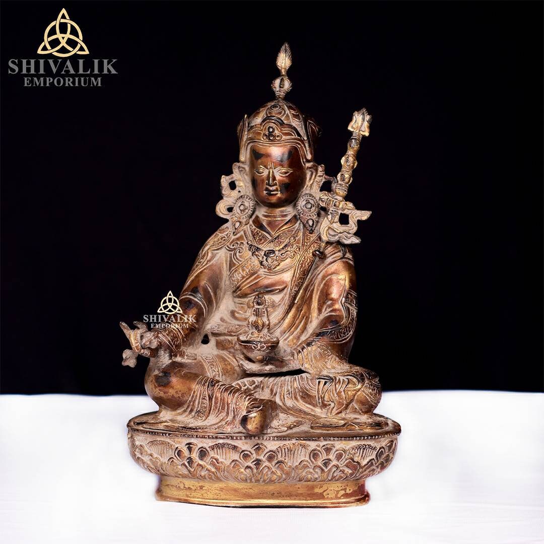 Bronze Guru Rinpoche Statue, 13.5inch, Handmade Nepali Guru Rinpoche ...