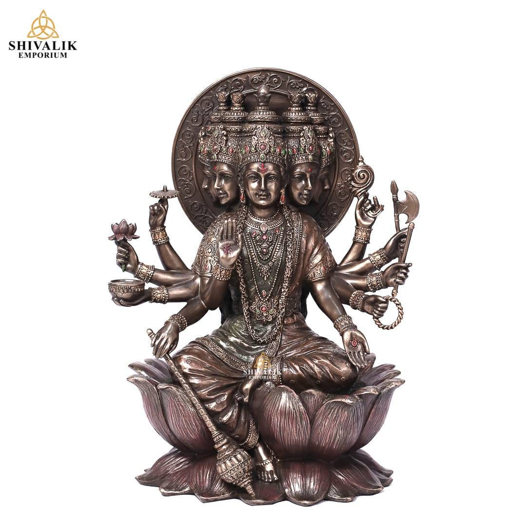 Resin Gayatri Statue, 10.5inch, Vedmata Brahmani Savitri Wife of Brahma ...