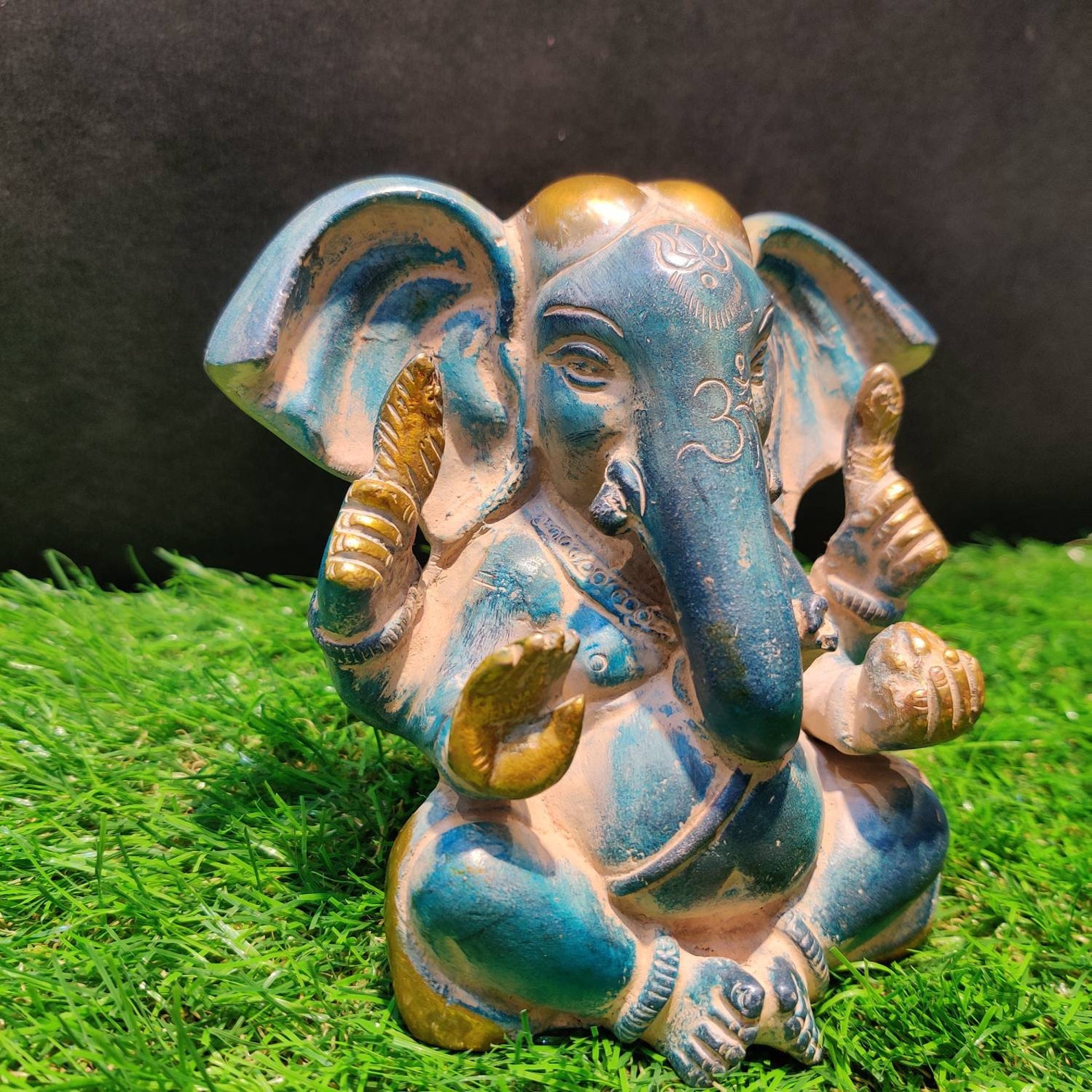 Small Ganesha statue 5inch Handmade brass Ganesh for altar | Etsy