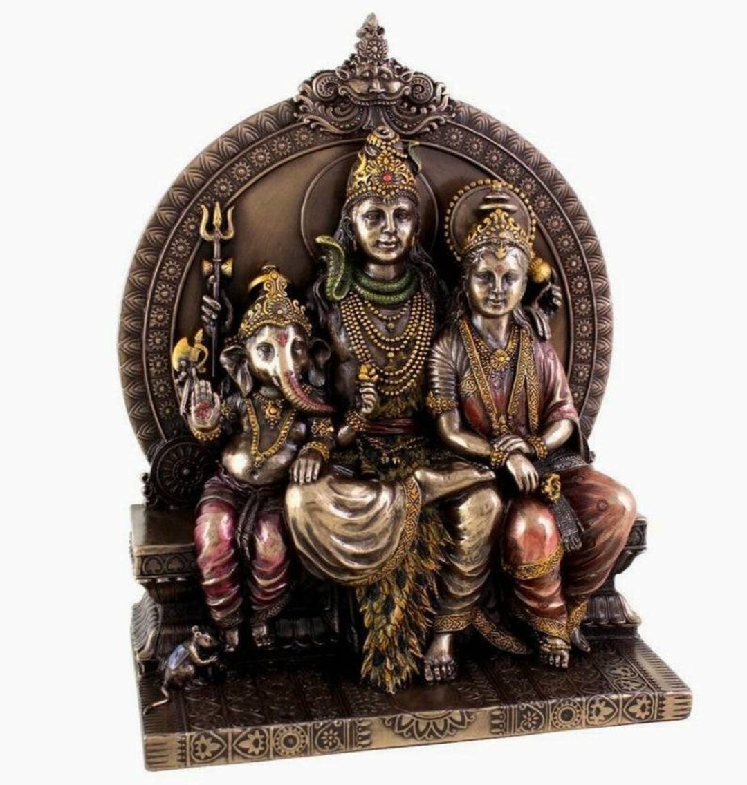 Shiva Family Statue, 8inch, Shiva Parivar Statue, Shiva Statue, Parvati ...