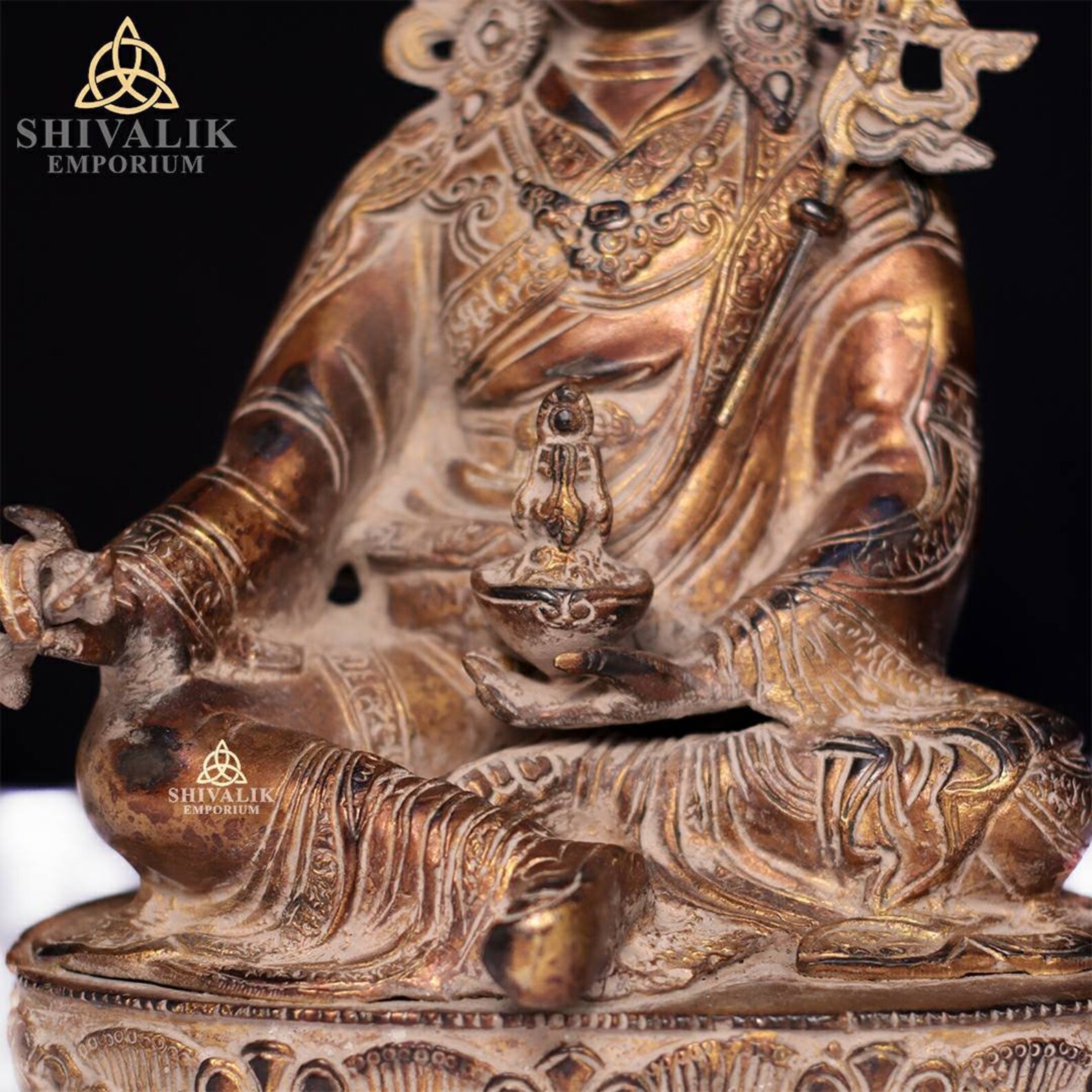 Bronze Guru Rinpoche Statue 13.5inch Handmade Nepali Guru | Etsy