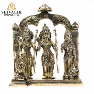 Shree Ram Darbar Statue, 11inch, Brass Handmade Lord Rama Statue With ...