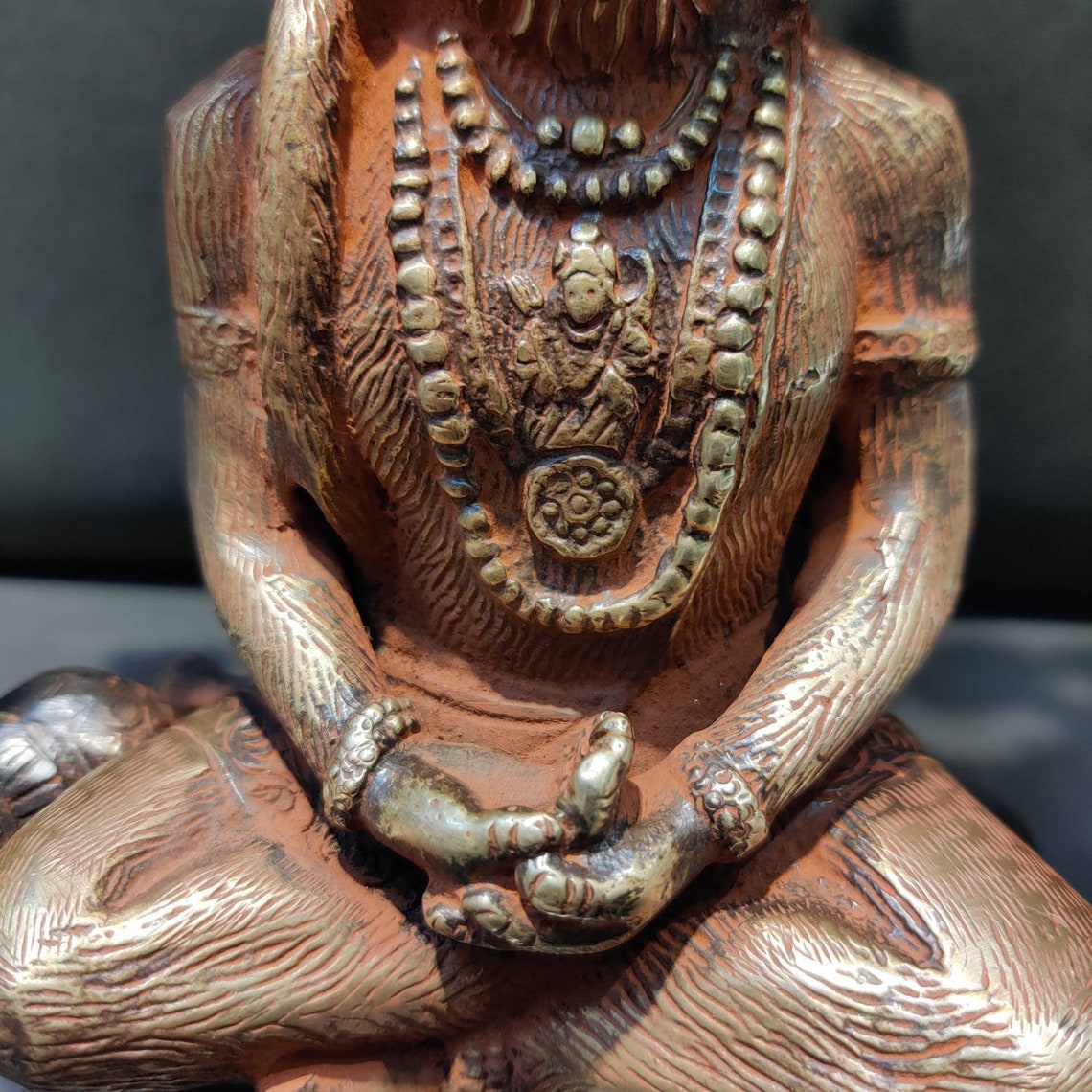 Brass Hanuman statue 10inch Lord Hanuman in Dhyan Mudra | Etsy