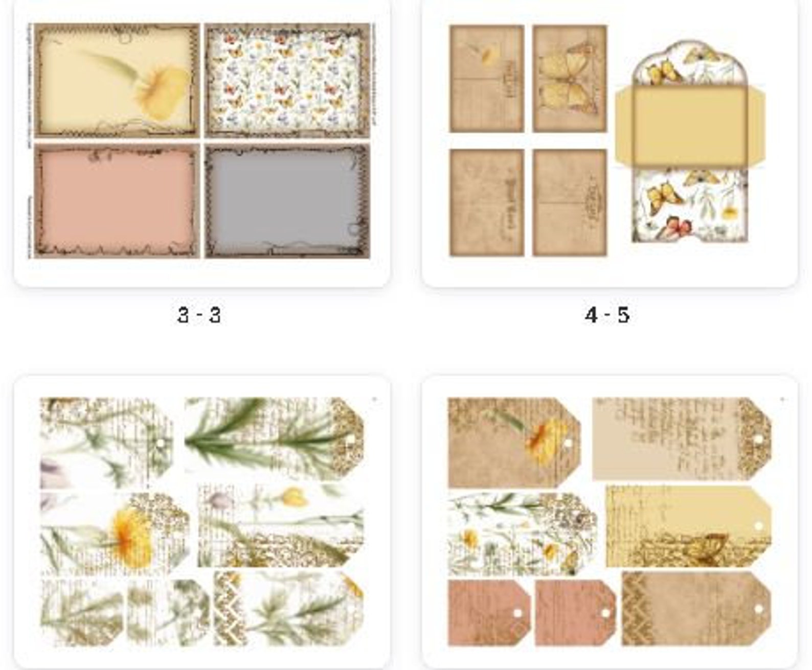 Orange Butterfly and Flower Junk Journal Add Ons Printables - Etsy