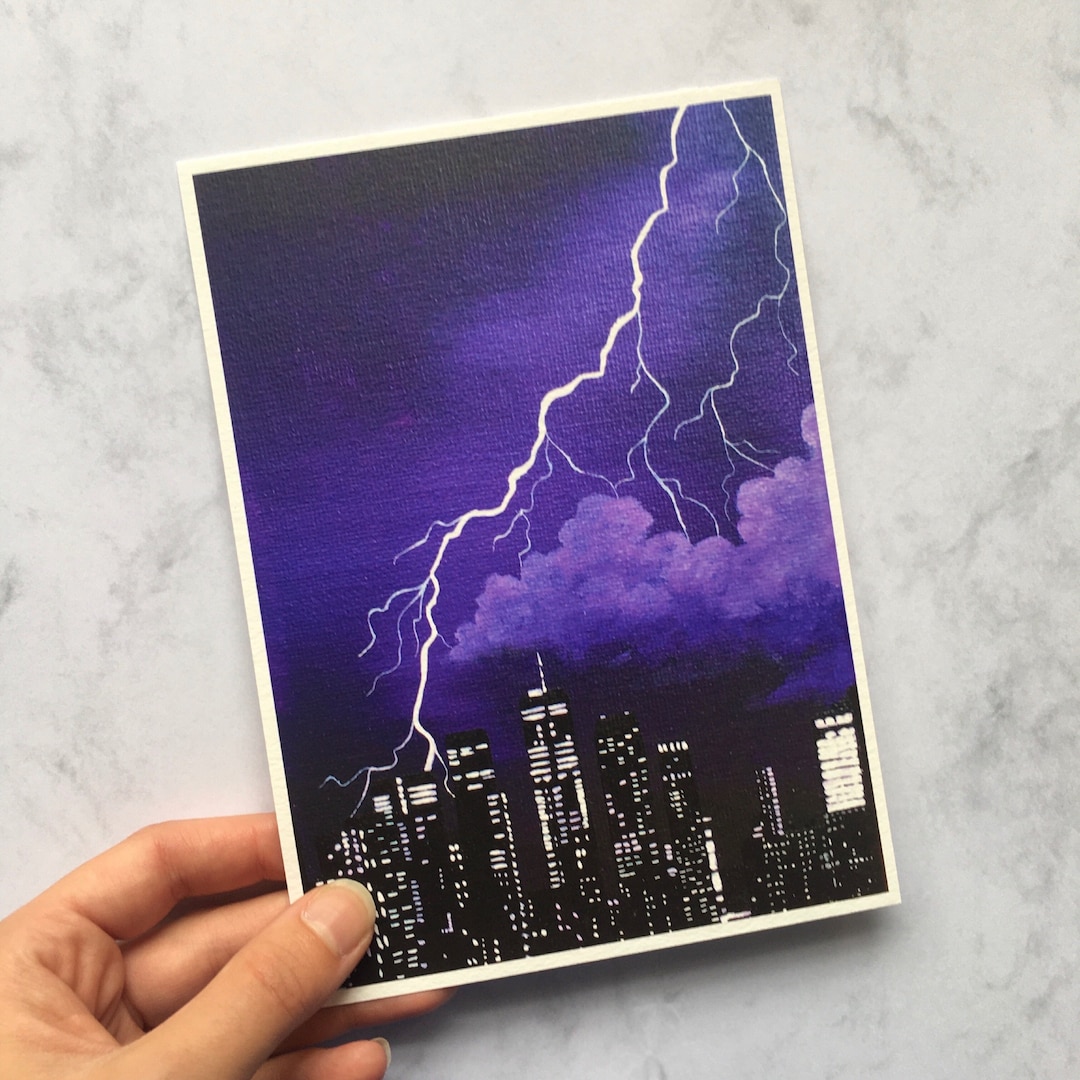 Lightning Art Print | 5"x7" | New York Print | Home Office Prints ...