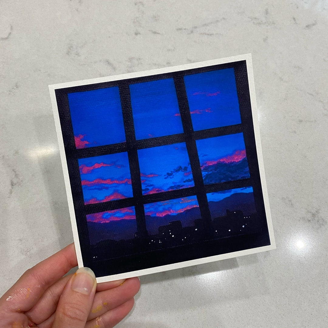 Window View Art Print | 5"x5" | 4”x4” | Art Poster | Original Acrylic ...