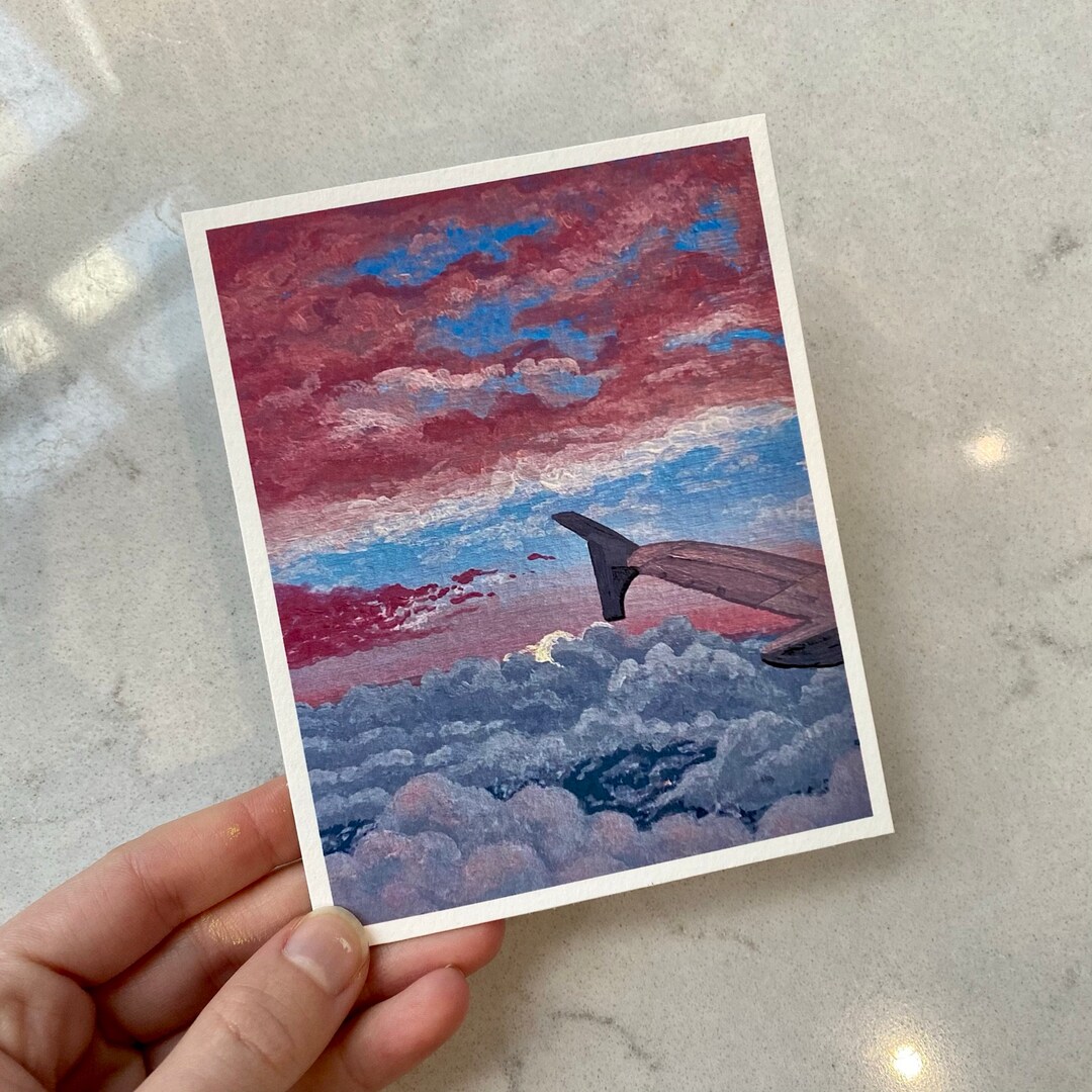Plane View Art Print | 4"x5" | Travel Art Print | Original Acrylic ...