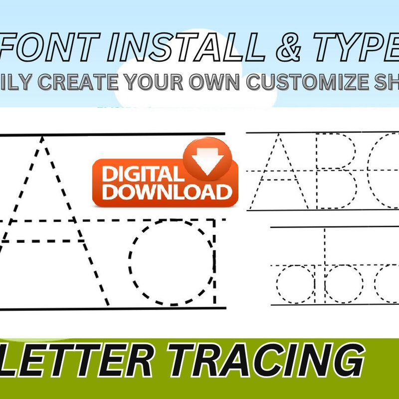 Alphabet Tracing Font - Etsy