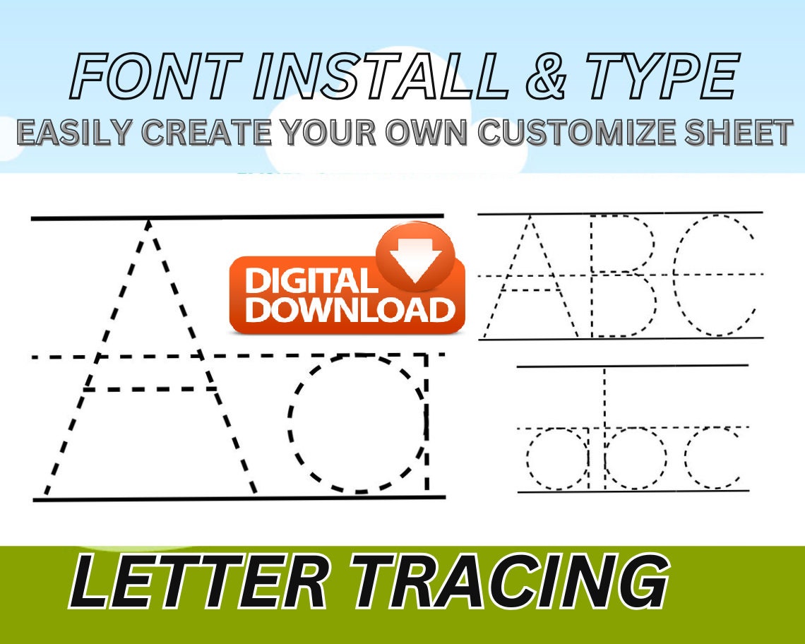 Tracing Font, Include Cursive Font, Customize Worksheet, Learn to Write ...