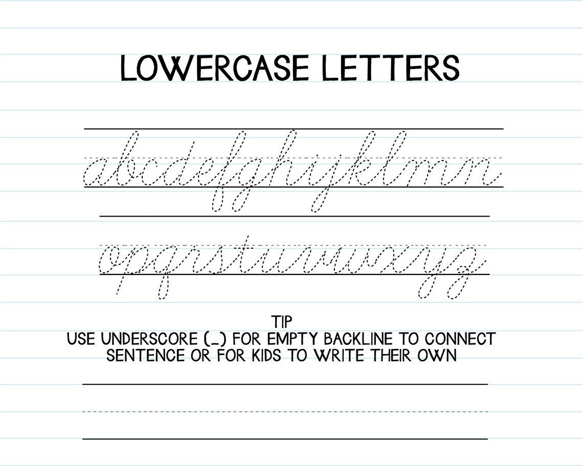 Tracing Cursive Font, Customize Worksheet, Learn to Write, Writing Font ...