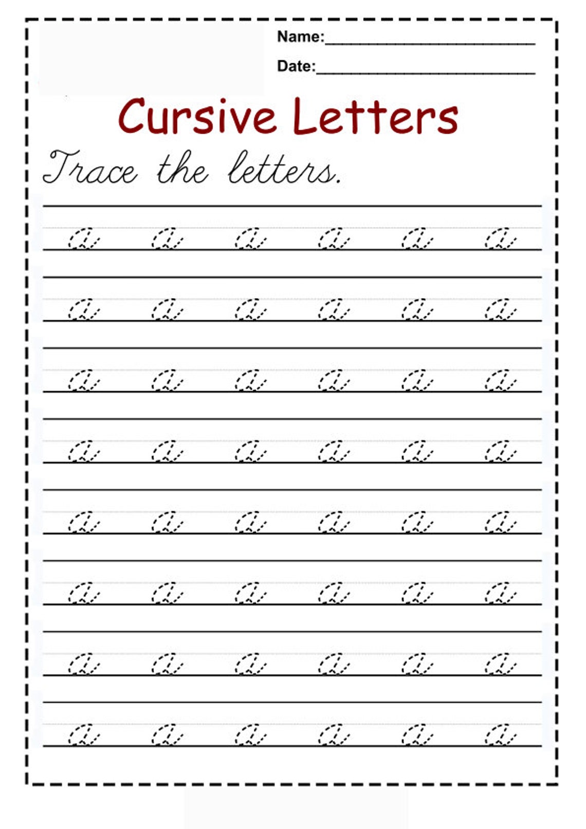 Cursive English Alphabets Small Letters Tracing 3-5 Age - Etsy