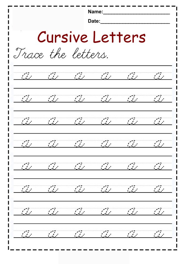 Cursive English Alphabets Small Letters Tracing 3-5 Age - Etsy