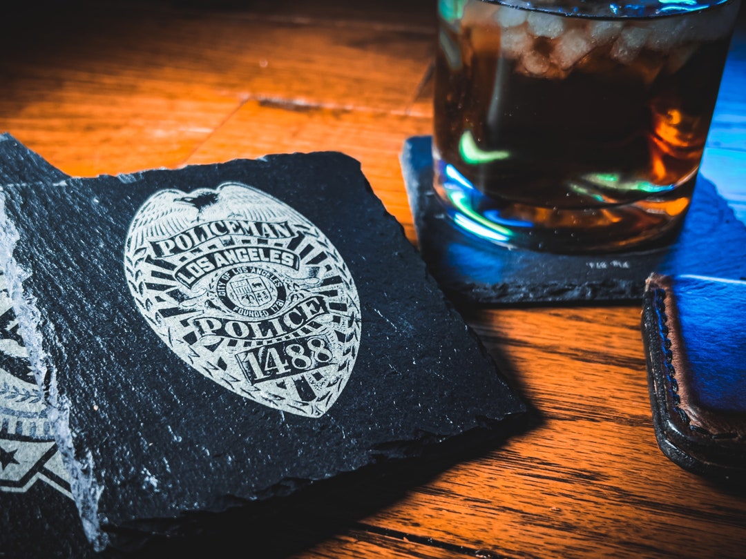 Slate Coasters Custom Police Sheriff Badge Crest or Logo - Etsy