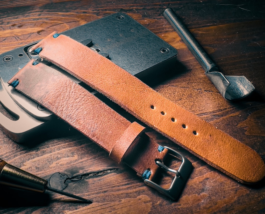 The Jameson Handcrafted Custom Leather Watch Strap Leather Watch Band Full Grain Veg Tan Leather ...