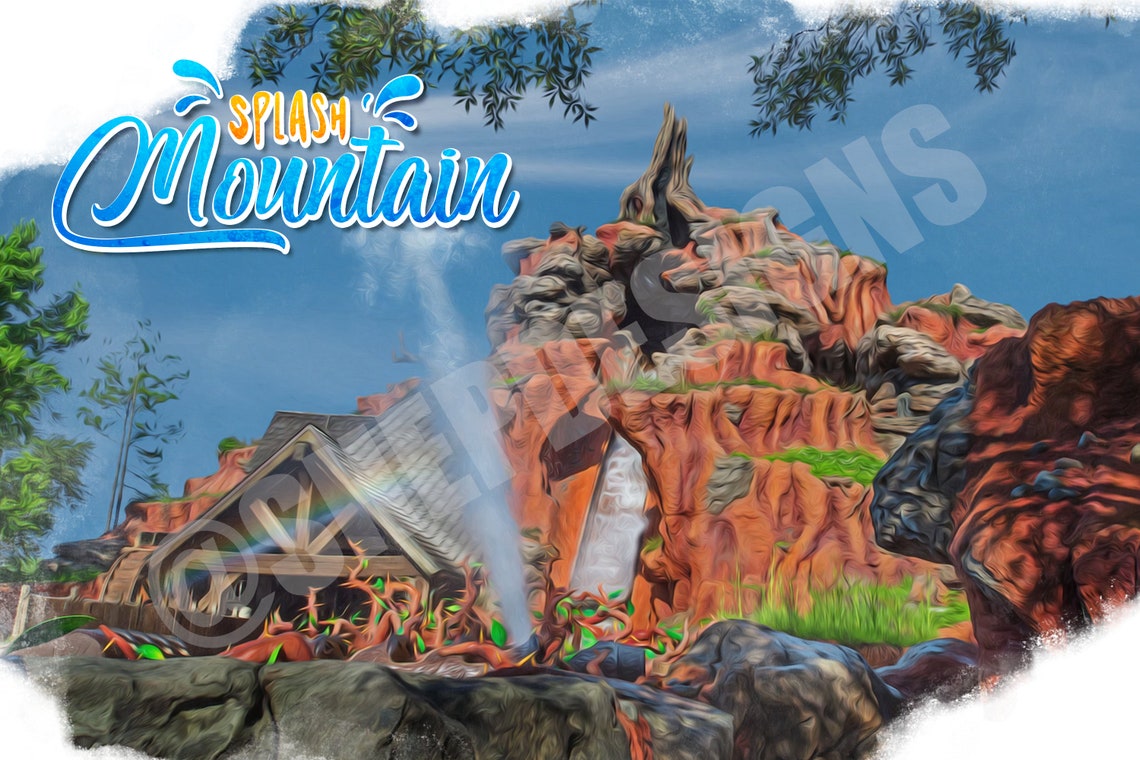 Splash Mountain - Water Color Collection - Digital Download - Etsy