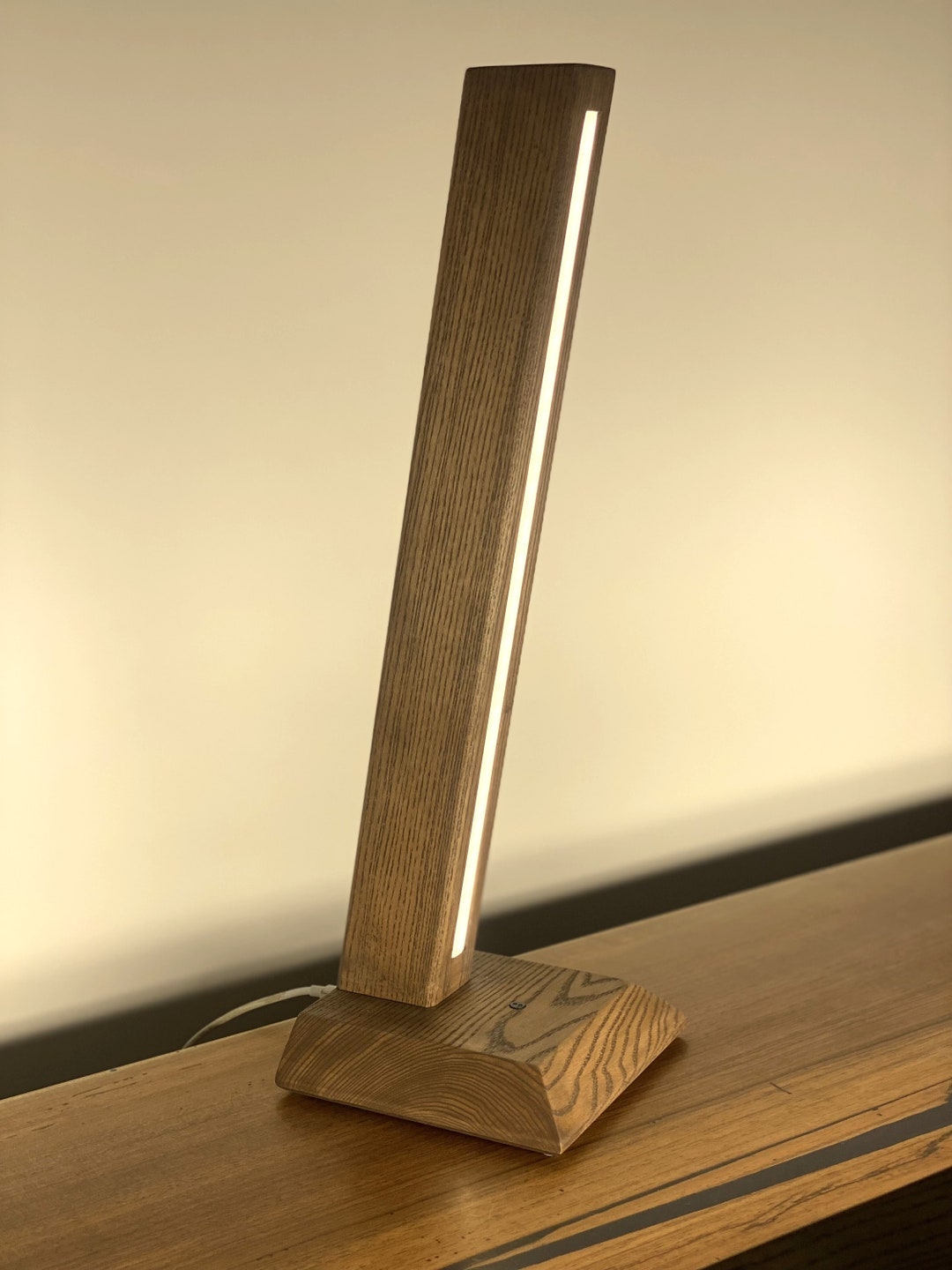 Wooden LED Table Lamp, USB Type C, 3-step Censor Dimming - Etsy