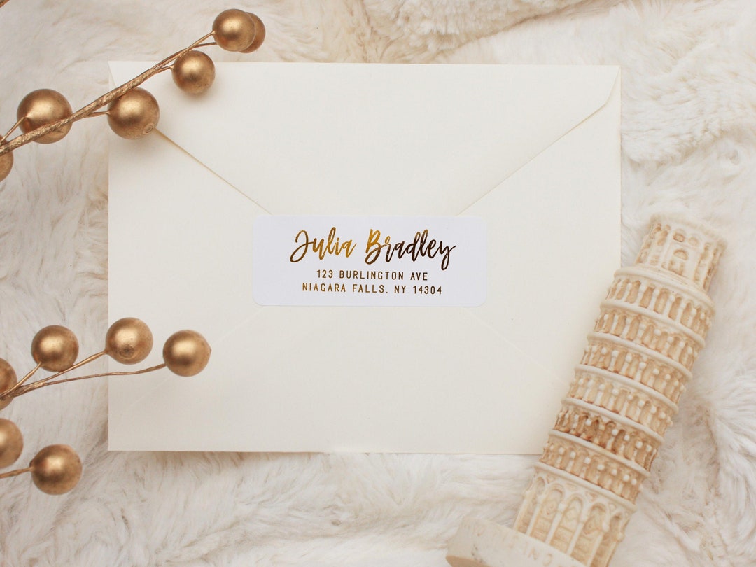 Gold Foil Stickers • Minimalist Labels • Return Address Labels • Custom ...