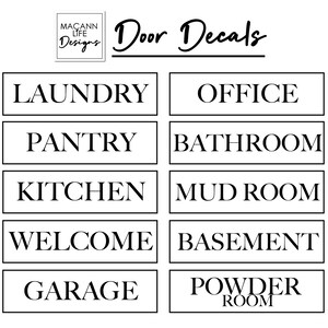 12" Door Decal Rectangle Border Door Label Office Laundry Pantry ...