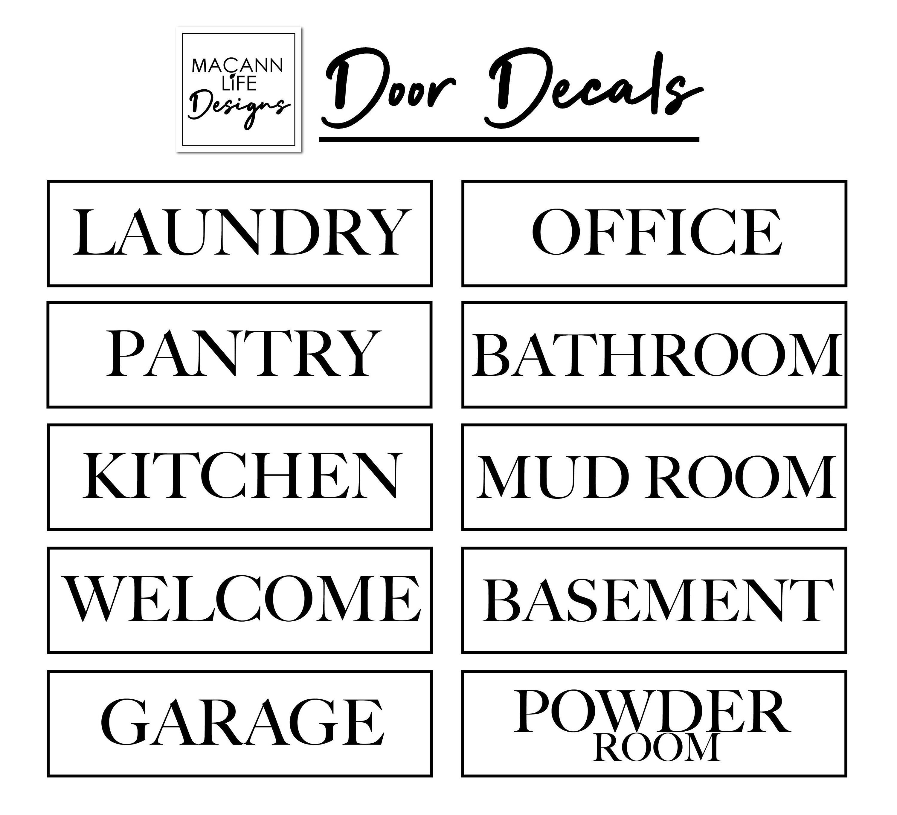 12 Door Decal Rectangle Border Door Label Office Laundry - Etsy