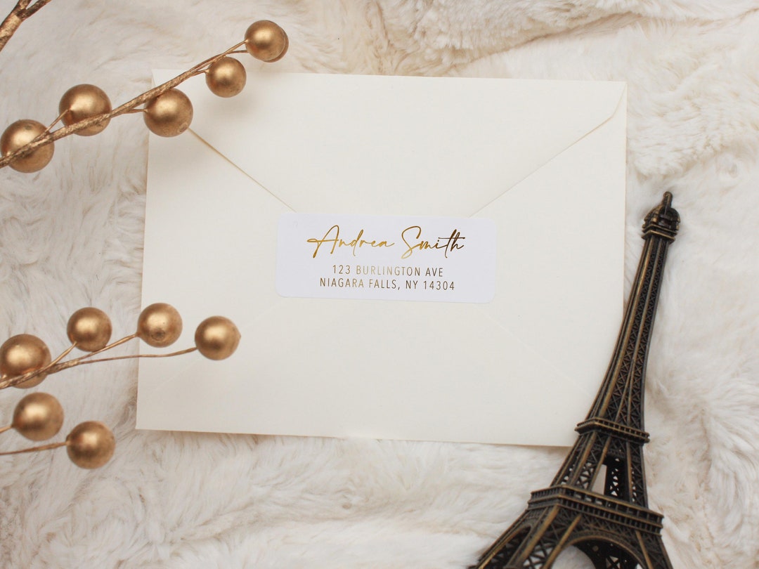 Minimalist Labels • Return Address Gold Labels • Custom Address Label ...