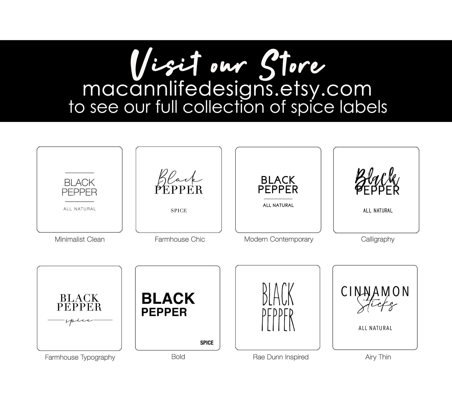 Minimalist Pantry Labels Minimalist Labels Spice Labels | Etsy