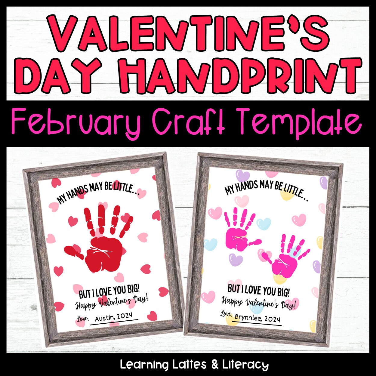 Valentine's Day Handprint Craft Template February Preschool and ...