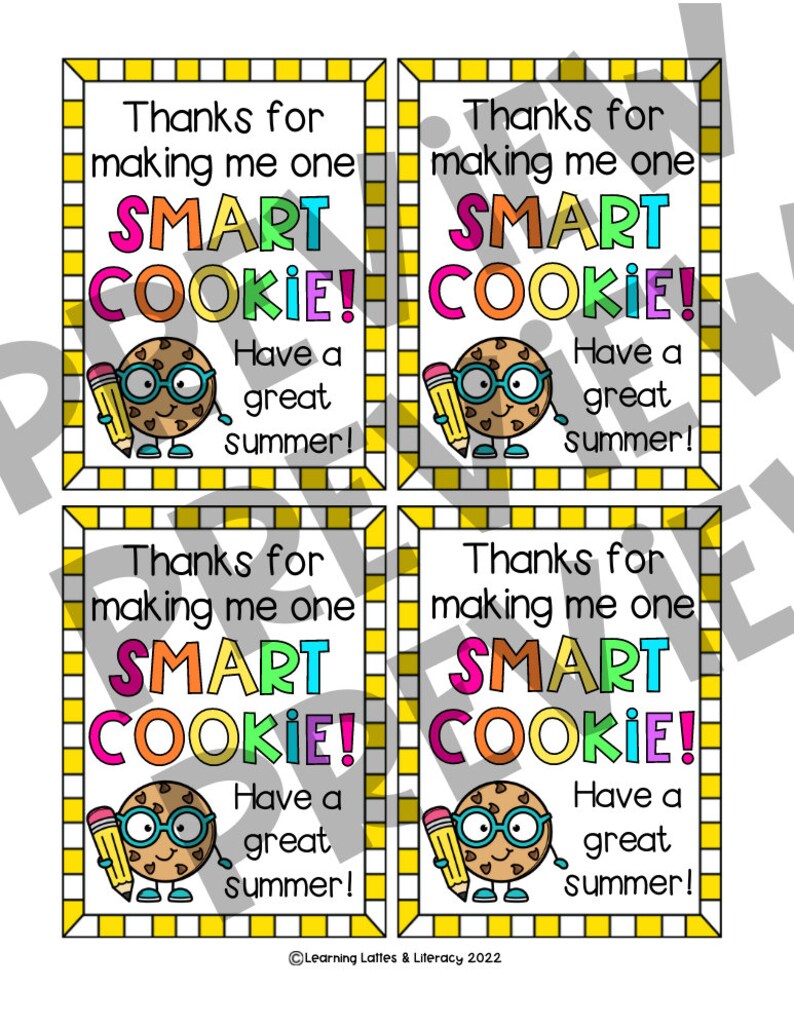 Teacher Appreciation Cookie Tags One Smart Cookie Teacher End - Etsy