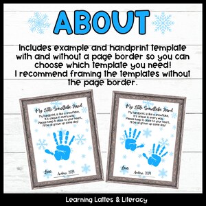 Snowflake Handprint Poem and Craft Template Winter Preschool ...