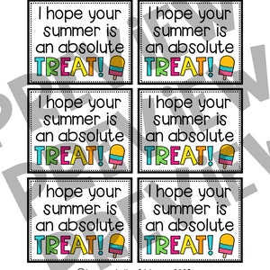 Summer Break Gift Tags Student Summer Treat Tags End of School Year ...