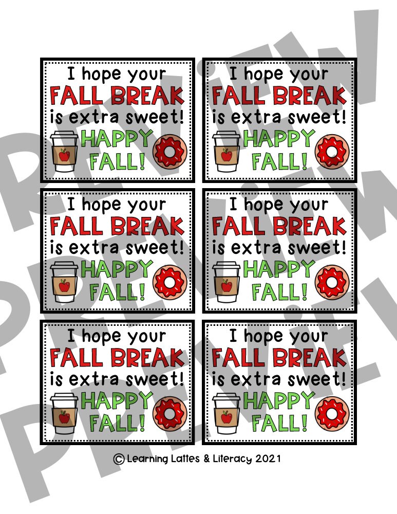 Apple Fall Treat Tags: Student/teacher Gift Tags (PDF) - Etsy